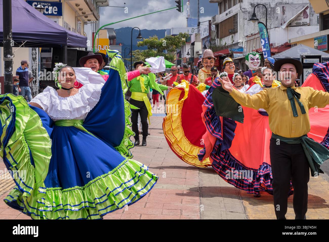 Folkloric dance group in the streets of San José, capital of Costa Rica ...