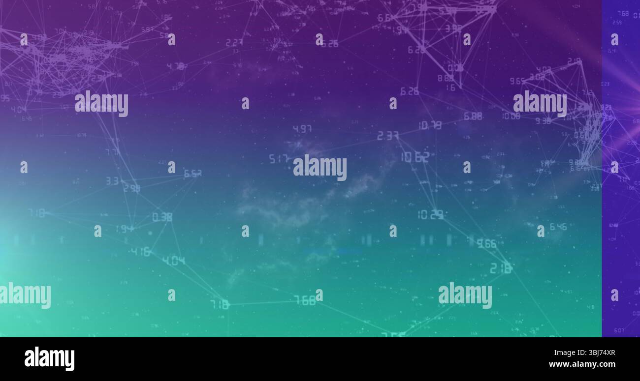 Displaying abstract network graph on gradient background, with nodes ...