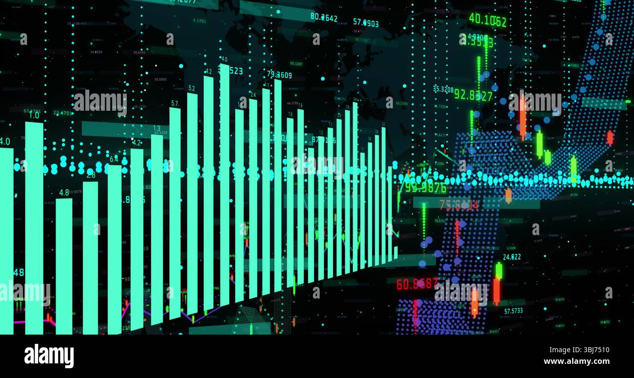 Displaying teal-green bar graph on screen, with light-blue dot plot ...