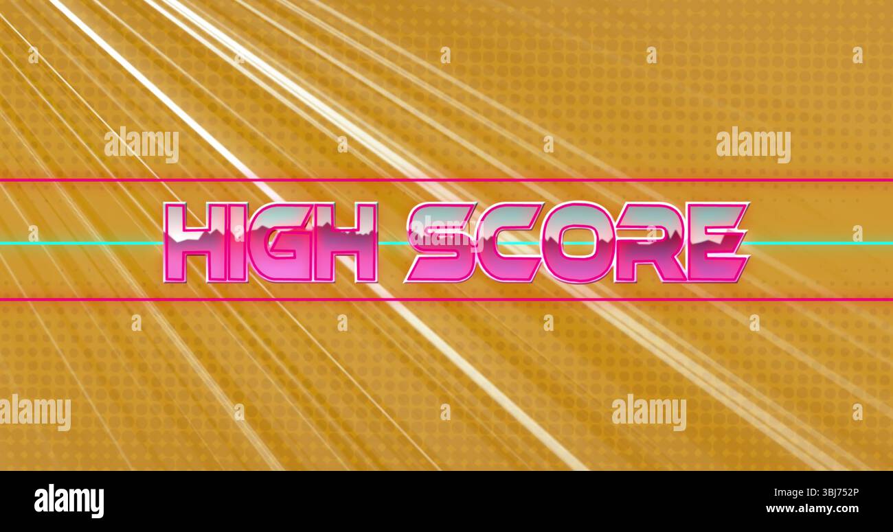 Displaying vibrant retro arcade graphic featuring HIGH SCORE block on ...