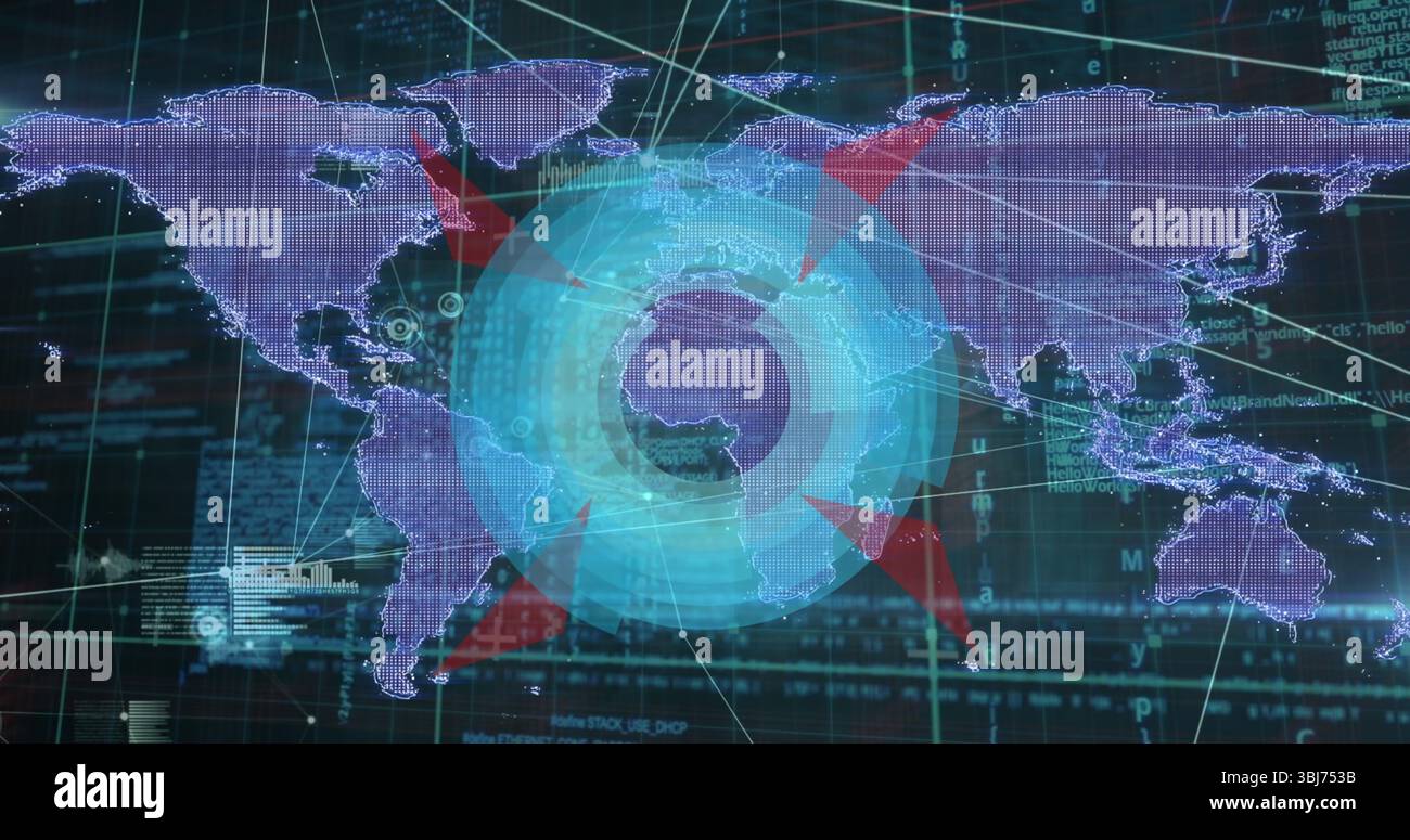 Blue red radar grid map hi-res stock photography and images - Alamy