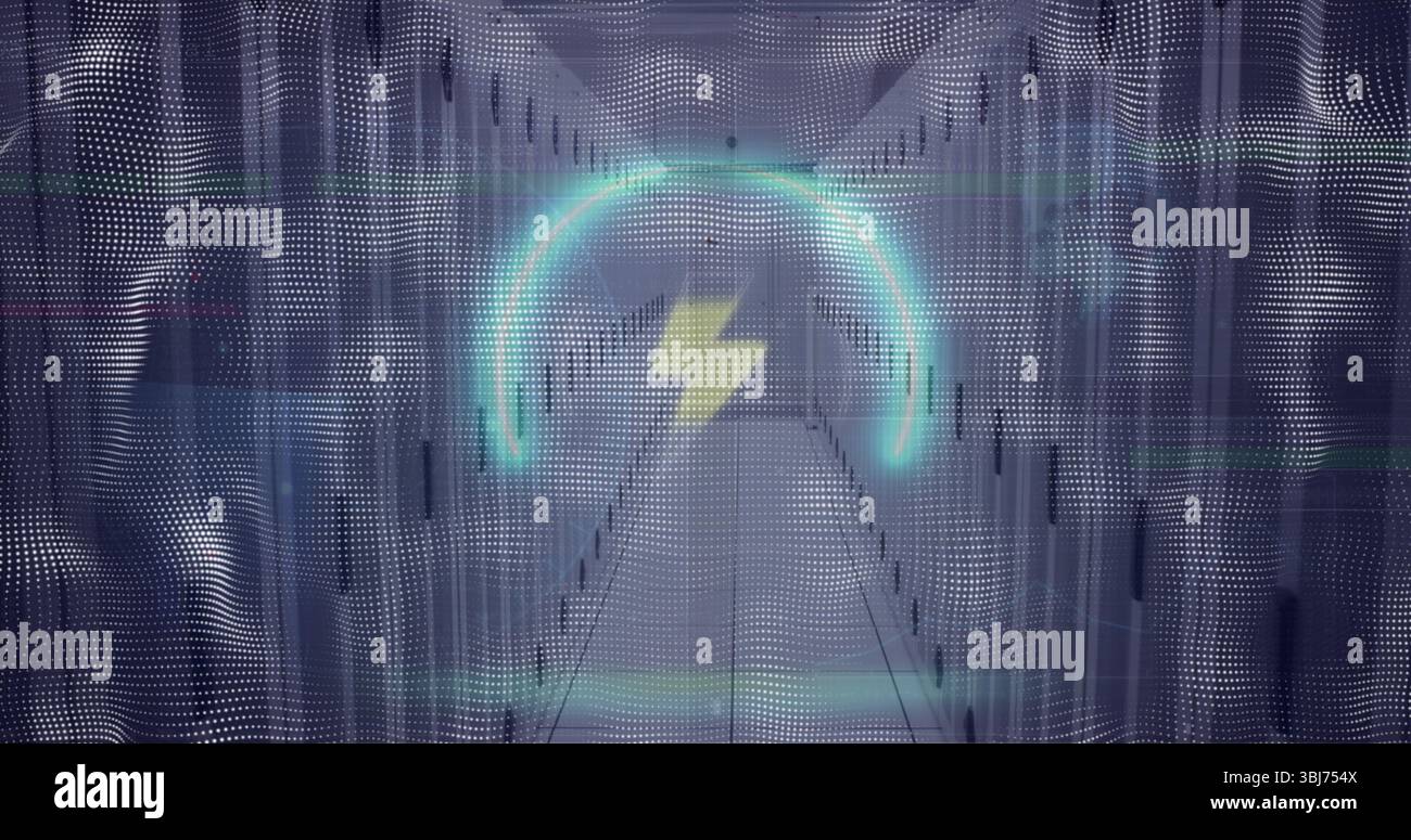 Digital pulse grid glowing matrix hi-res stock photography and images - Alamy