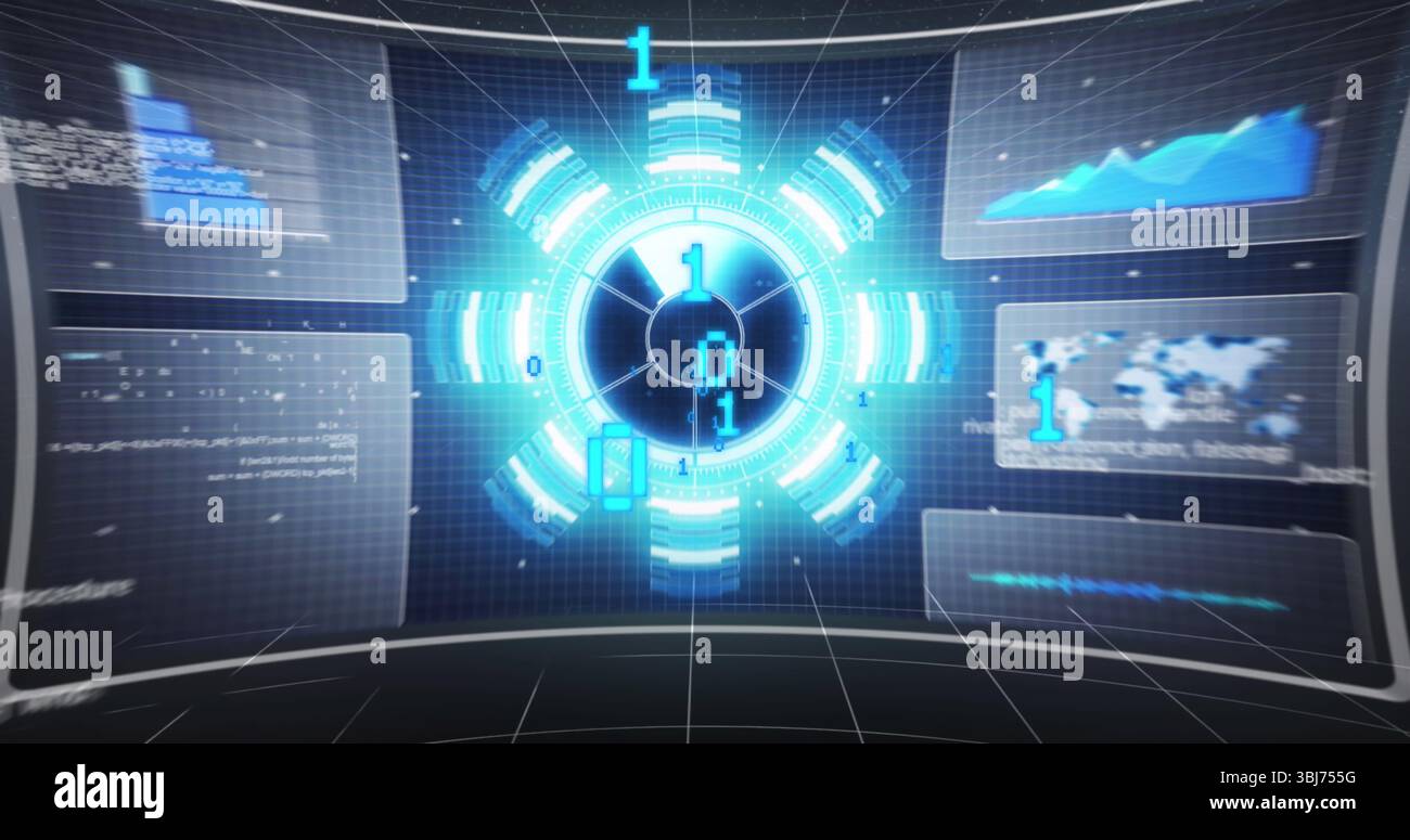 Animating holographic circular interface hi-res stock photography and ...