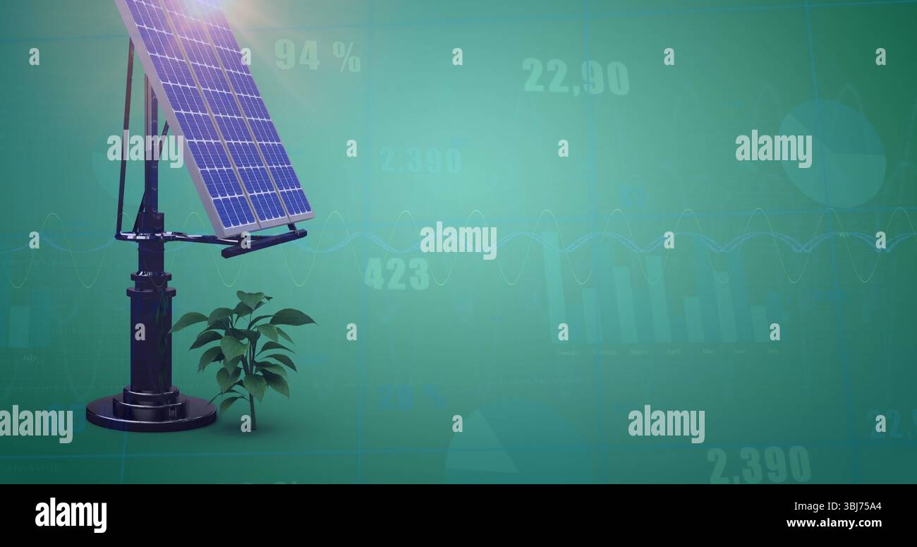Solar panel digital data visualization hi-res stock photography and ...