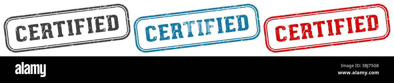 Certified red black rectangle hi-res stock photography and images - Alamy