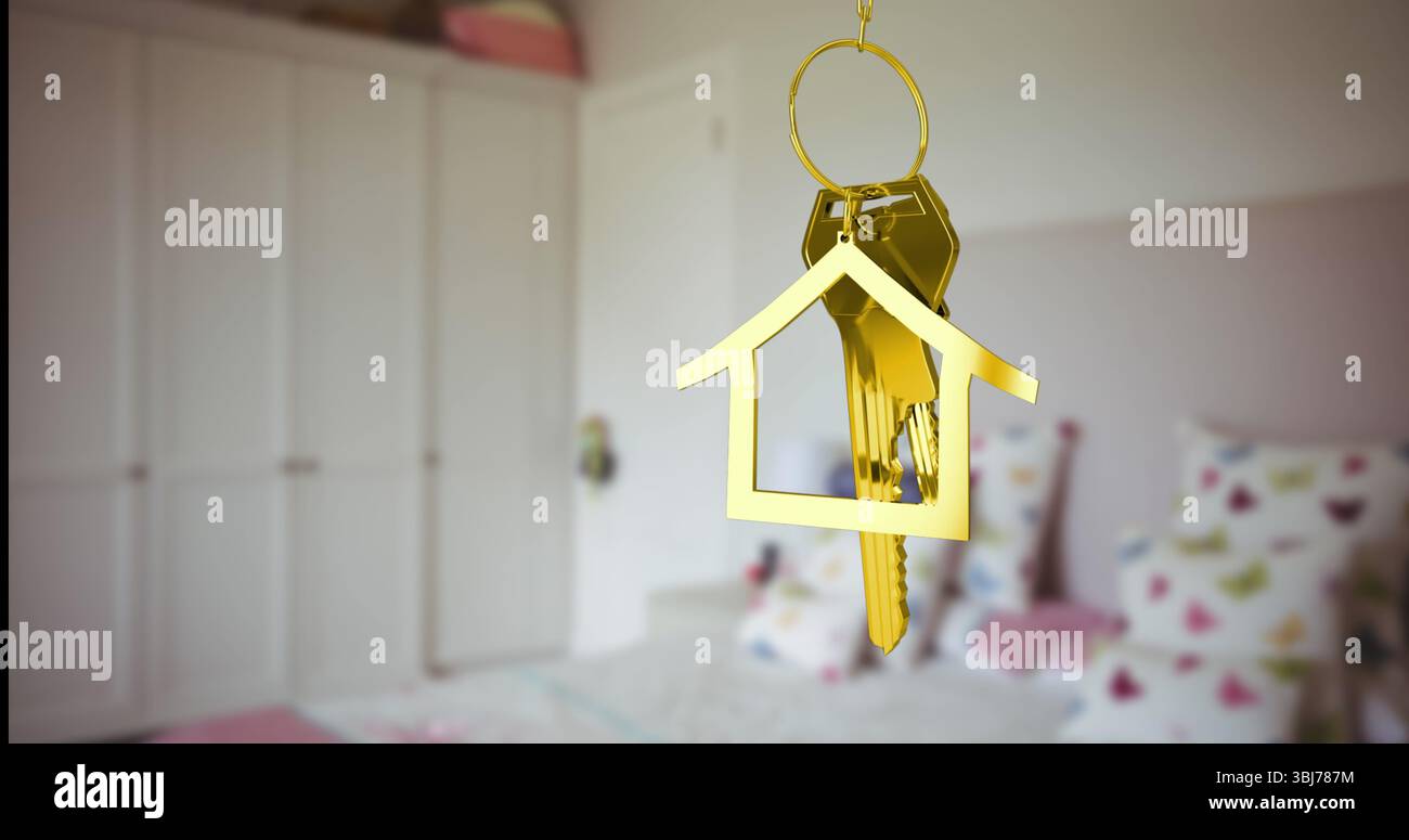 Keys house shaped keyring hi-res stock photography and images - Alamy