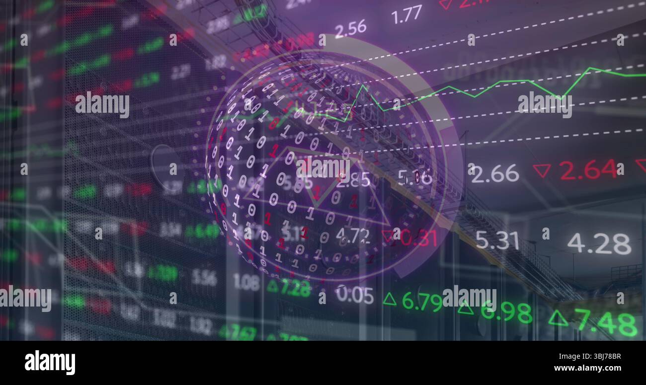 Green binary code streaming over hi-res stock photography and images ...