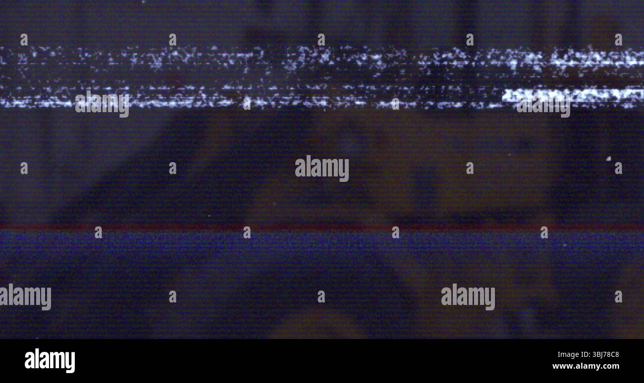 Displaying horizontal static bars spanning frame on dark blue-black ...