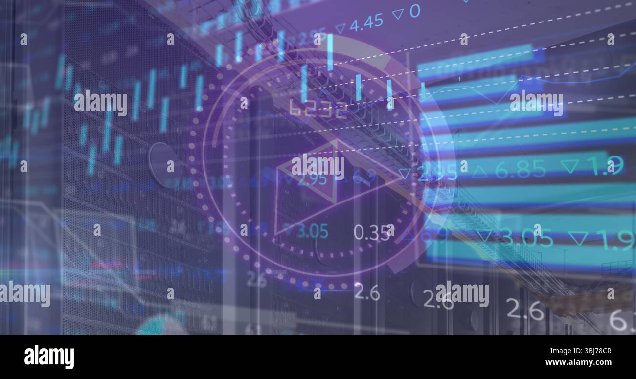 Graphs charts overlaying blurred blue hi-res stock photography and images - Alamy