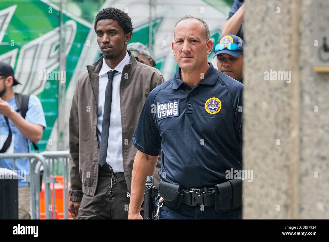 Christian "King" Combs, left, son of Sean "Diddy" Combs, arrives at ...