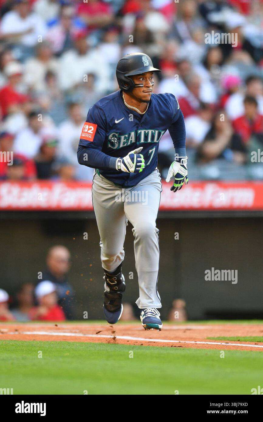 ANAHEIM, CA - JUNE 07: Seattle Mariners infielder Jorge Polanco (7 ...