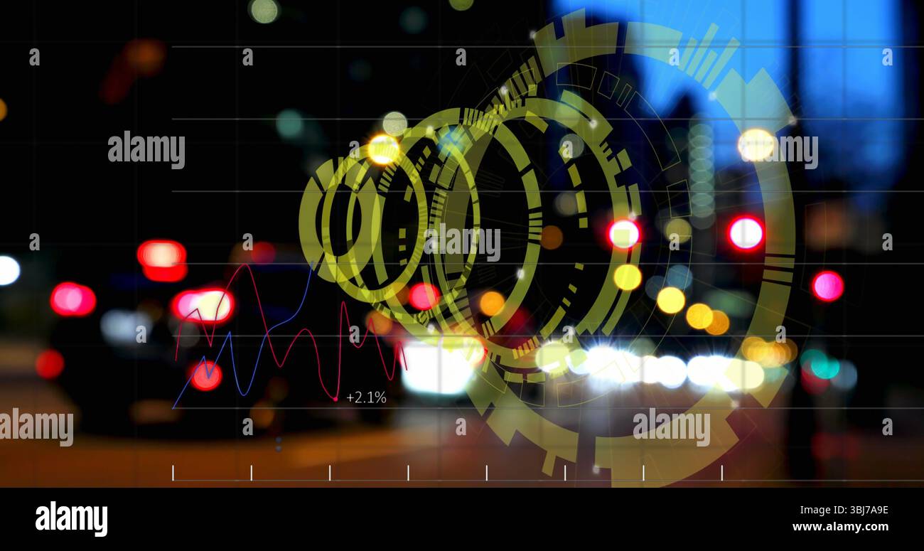 Overlaying interface displaying circular hi-res stock photography and ...