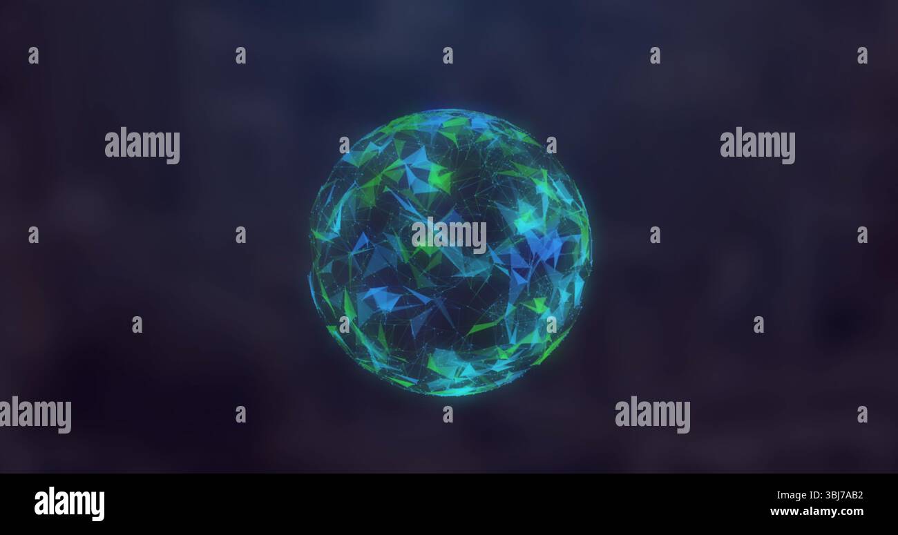 Futuristic green sphere particles lines hi-res stock photography and ...