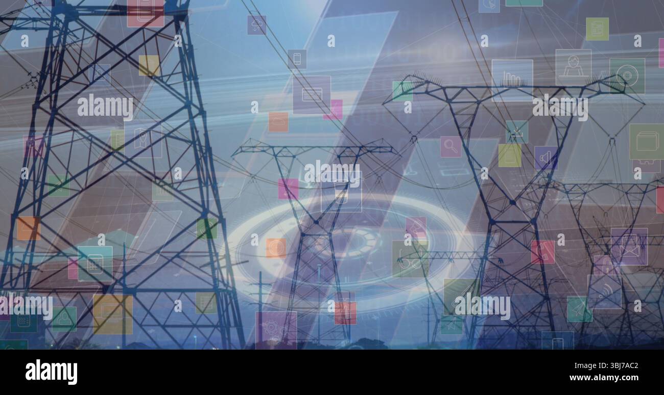 Extending transmission towers power hi-res stock photography and images ...