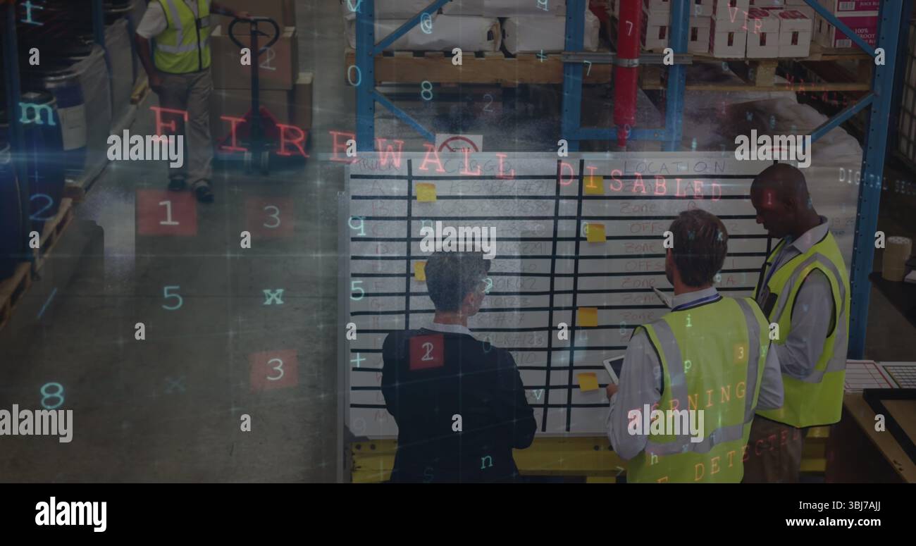 Warehouse workers reviewing planning hi-res stock photography and ...