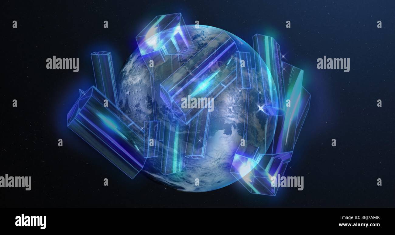 Glowing holographic earth globe hi-res stock photography and images - Alamy