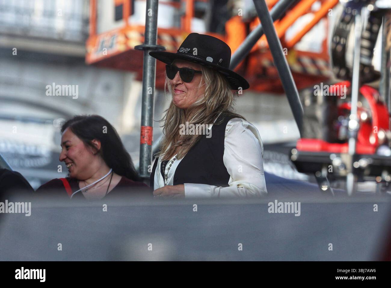 Singer Mercedes Ferrer during a concert to celebrate the 40th ...