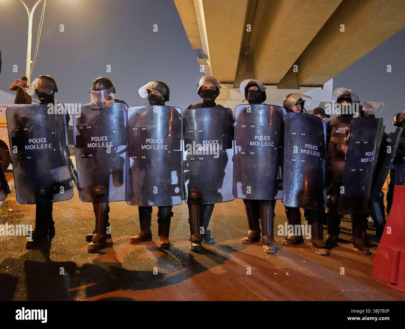 Security forces block protesters during a protest against Israeli ...