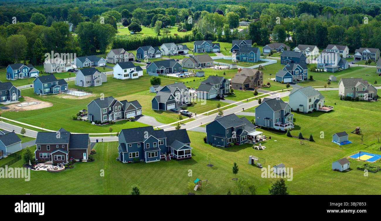 Low-density two story private homes with large lot size and green ...