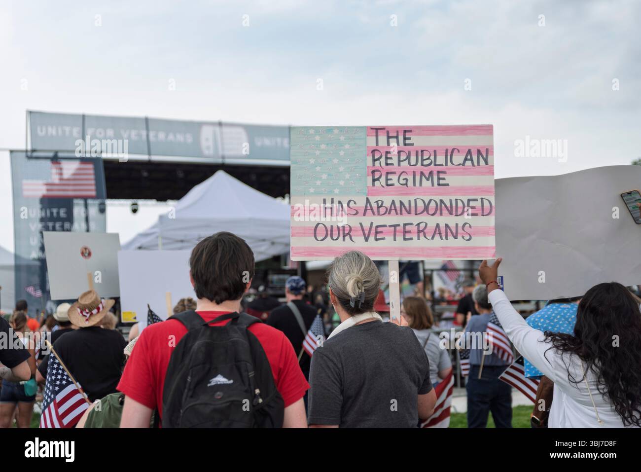 Unite For Veterans Protest Stock Photo - Alamy