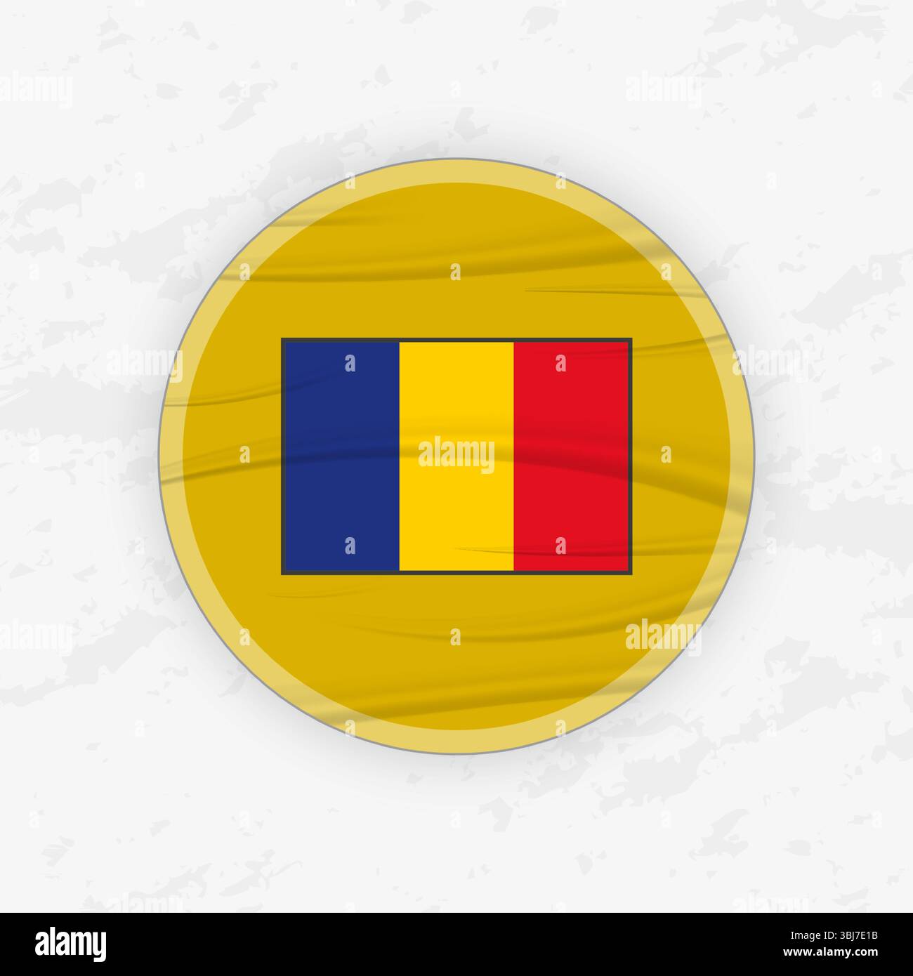 Romanian Flag in a Circular Emblem Design, Abstract Round Sticker ...