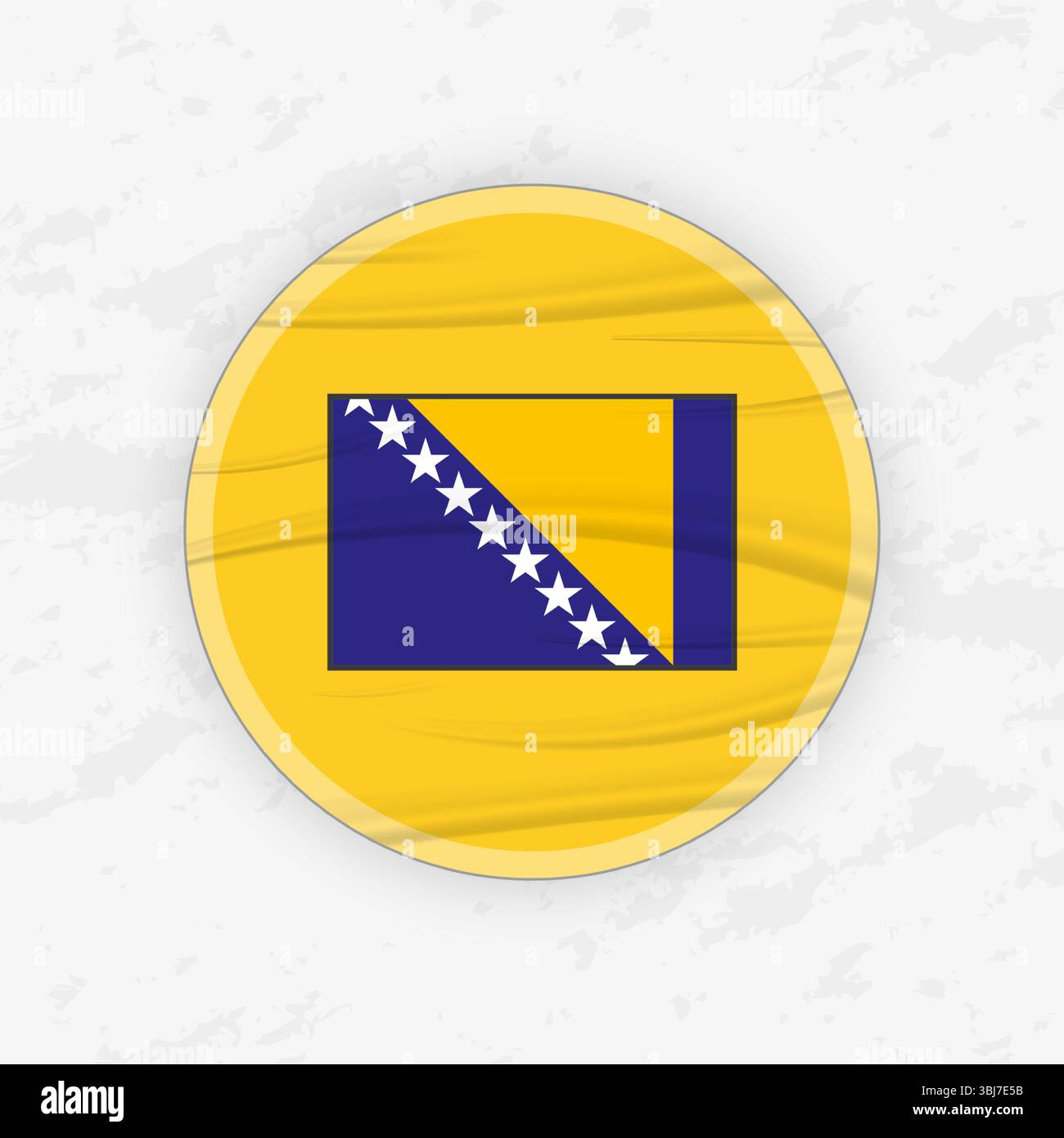 Bosnian Flag in a Circular Emblem Design, Abstract Round Sticker ...