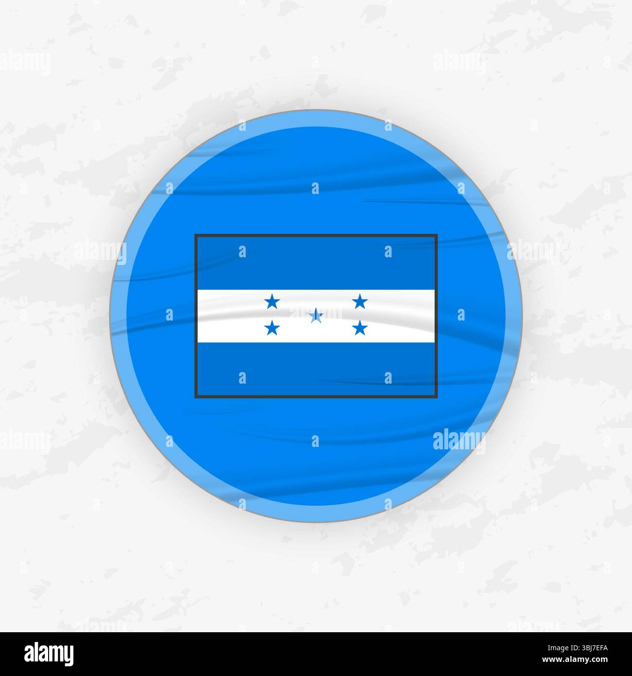 Honduran Flag in a Circular Emblem Design, Abstract Round Sticker ...