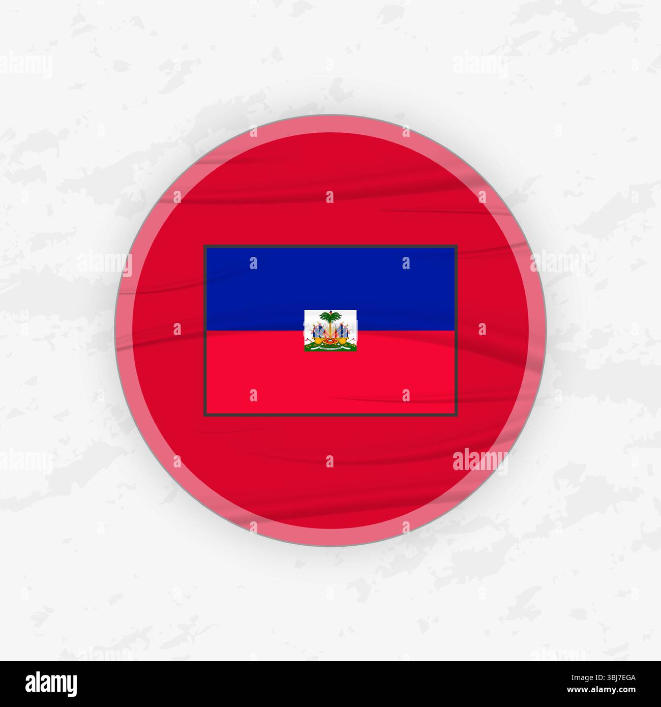 Haitian Flag in a Circular Emblem Design, Abstract Round Sticker ...