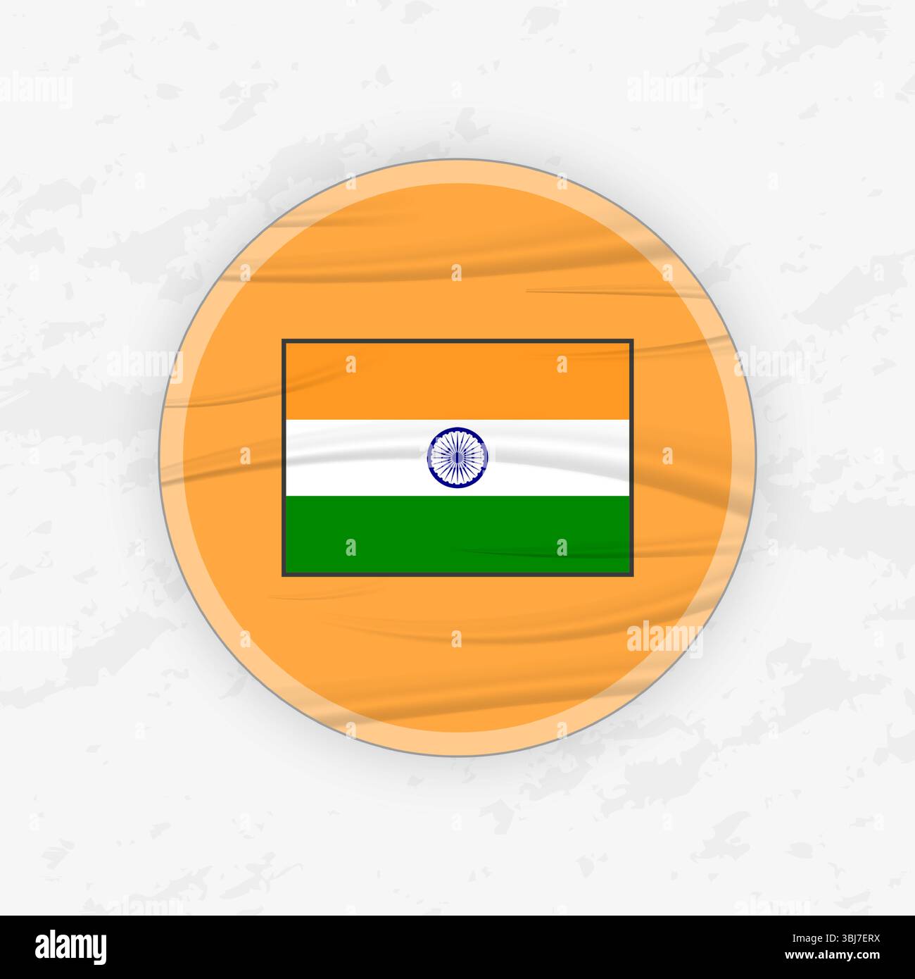 Indian Flag in a Circular Emblem Design, Abstract Round Sticker ...