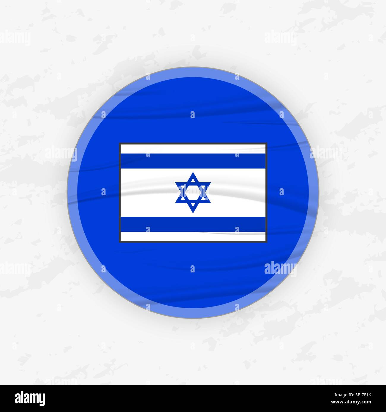 Israeli Flag in a Circular Emblem Design, Abstract Round Sticker ...