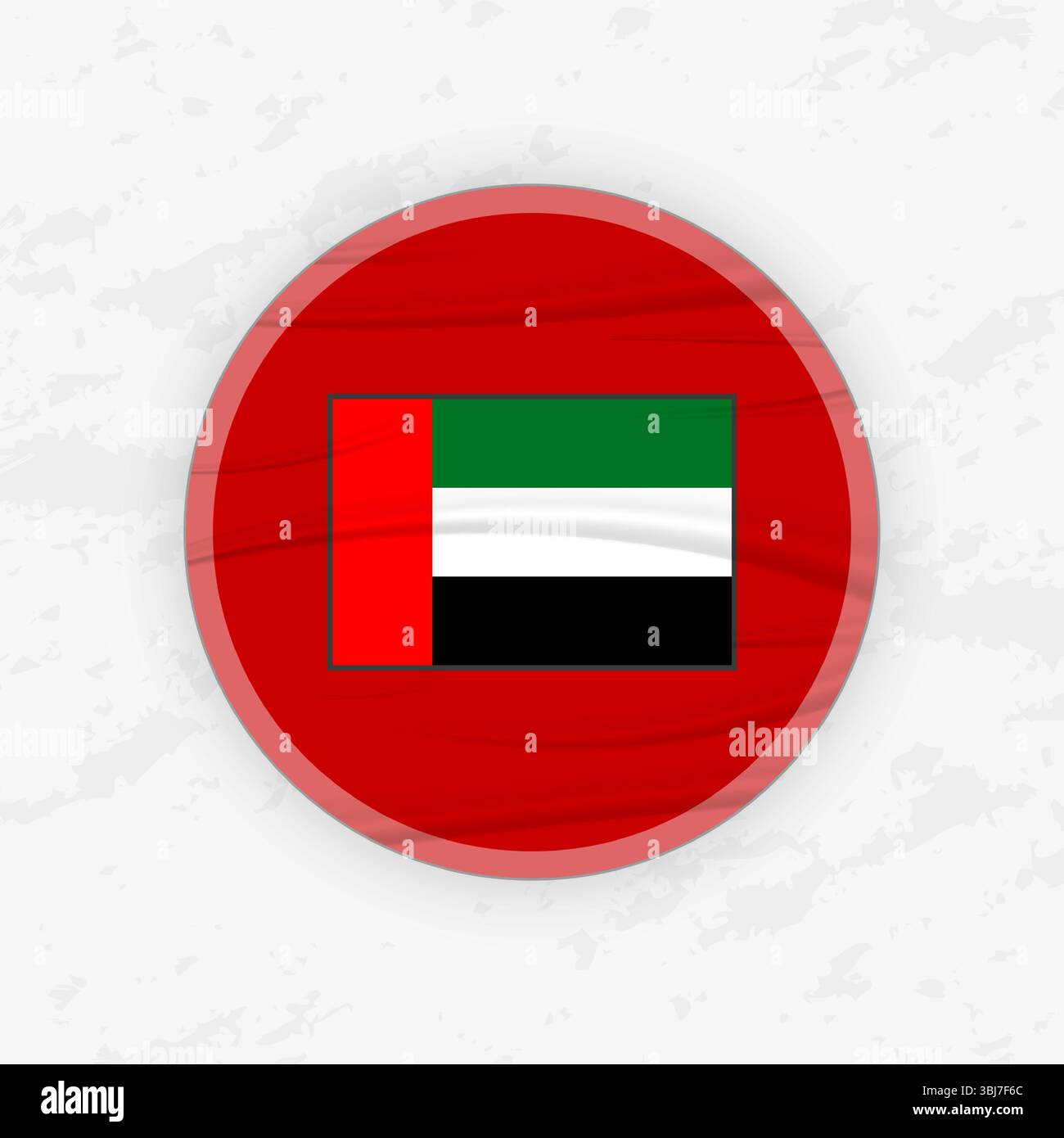 Emirati Flag in a Circular Emblem Design, Abstract Round Sticker ...