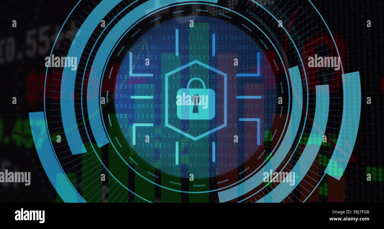 Displaying padlock icon securing virtual interface at dashboard, with ...