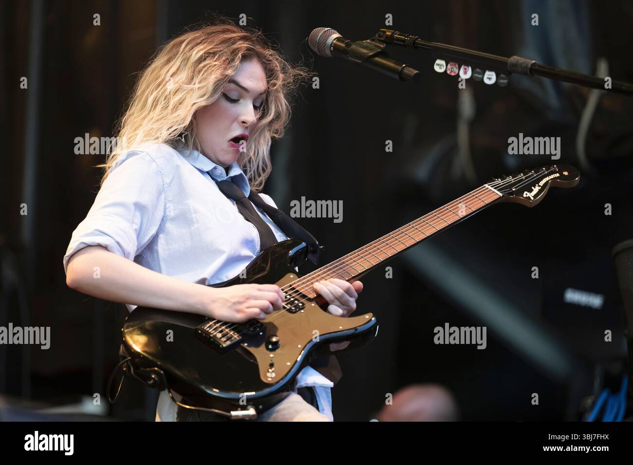 Daniela Villarreal, of Mexican band The Warning, performs on the Eiger ...