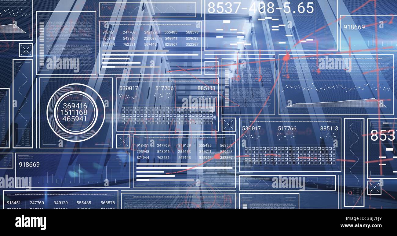 Graphs charts overlaying blurred blue hi-res stock photography and images - Alamy