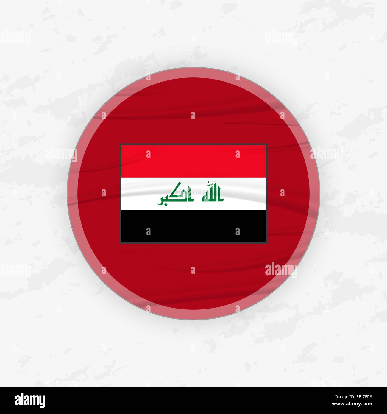 Iraqi Flag in a Circular Emblem Design, Abstract Round Sticker ...