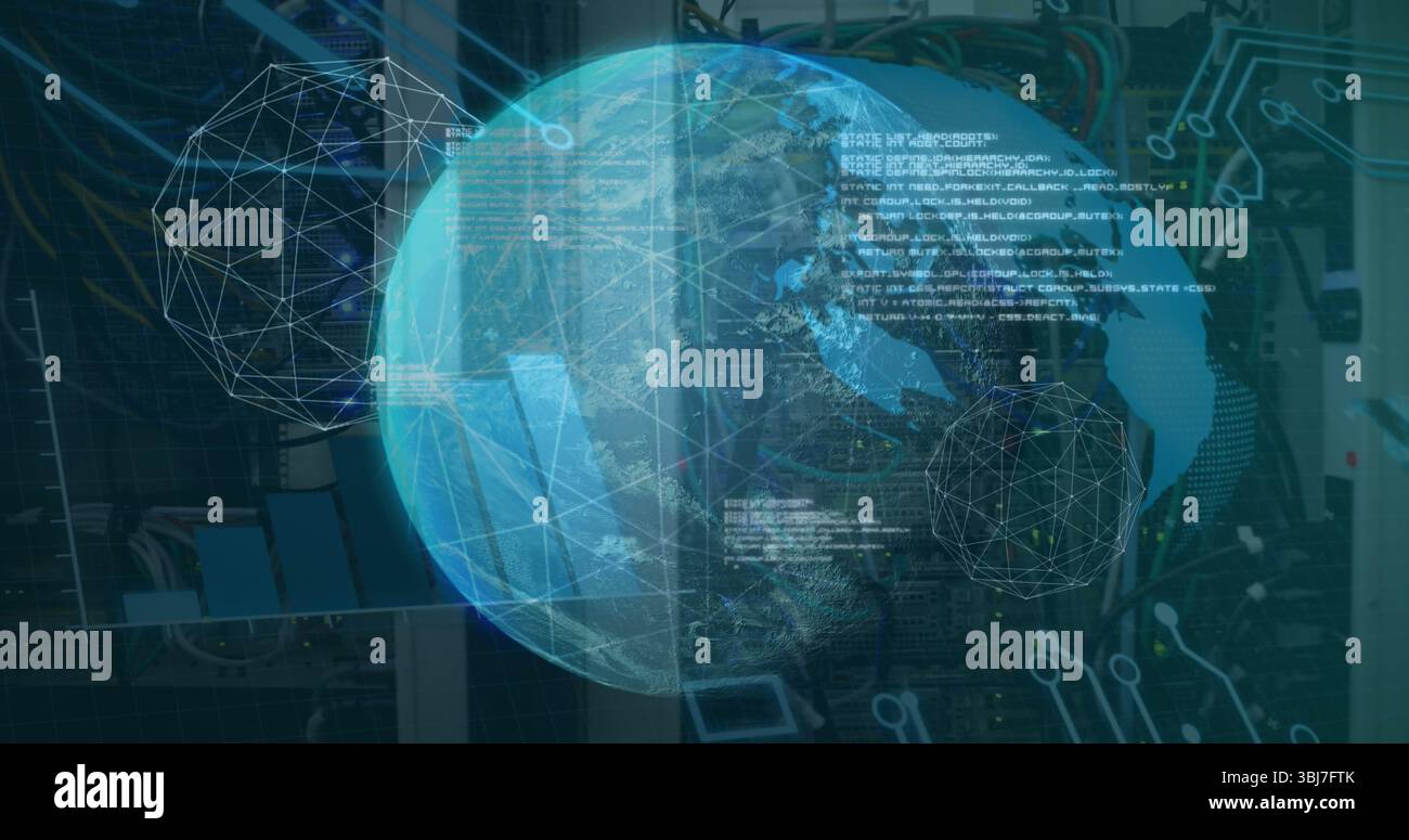 Rotating globe projecting network hi-res stock photography and images ...