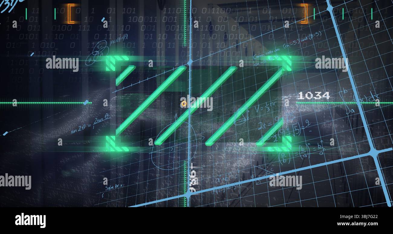 Vertical binary code in green hi-res stock photography and images - Alamy