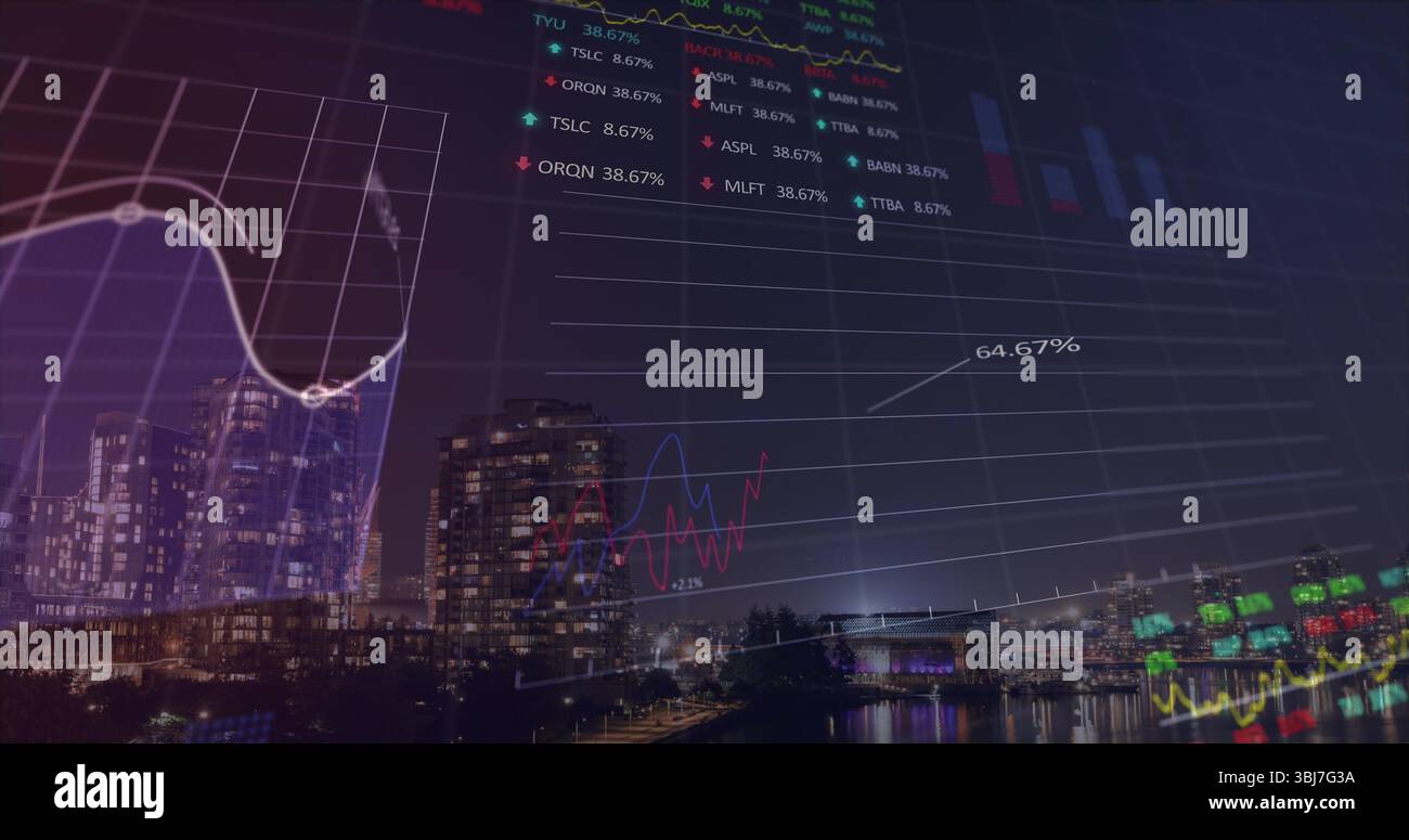 Financial chart overlay flowing over hi-res stock photography and images - Alamy