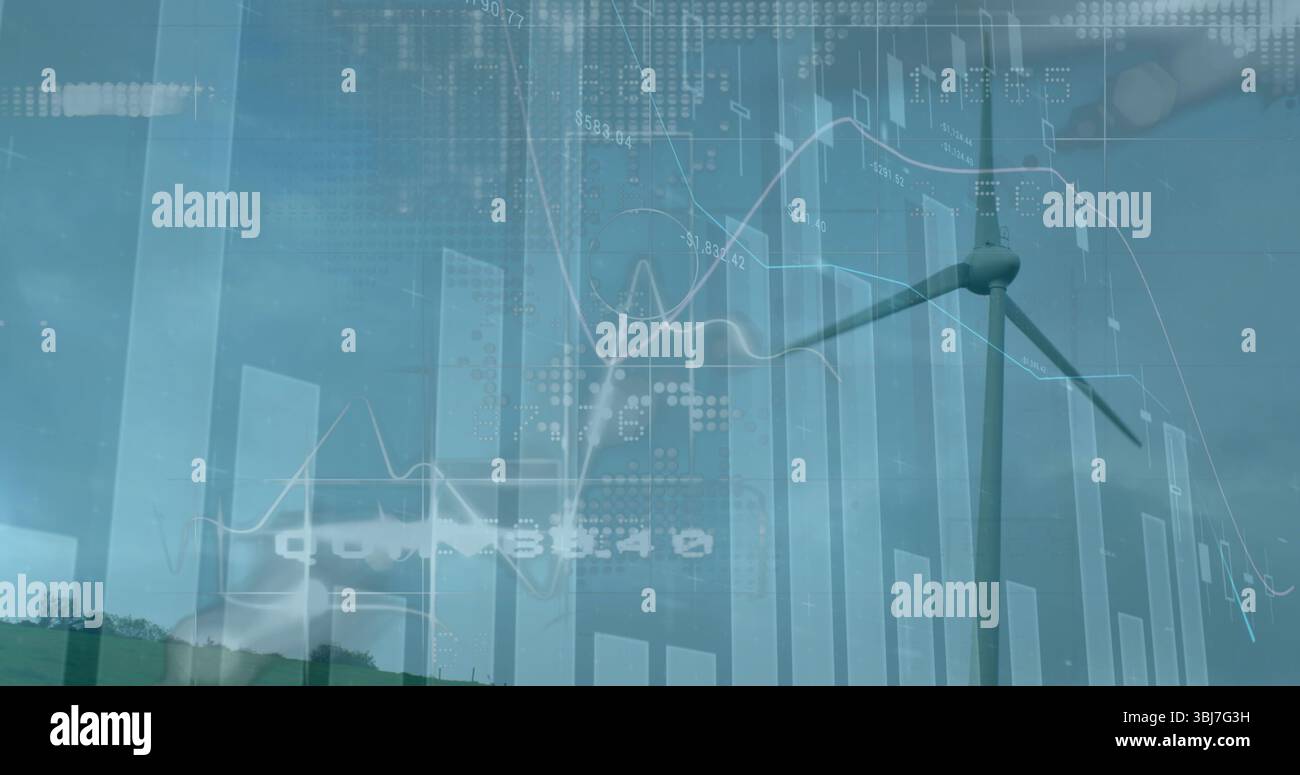 Displaying wind turbine intersecting bar charts and line graphs on ...