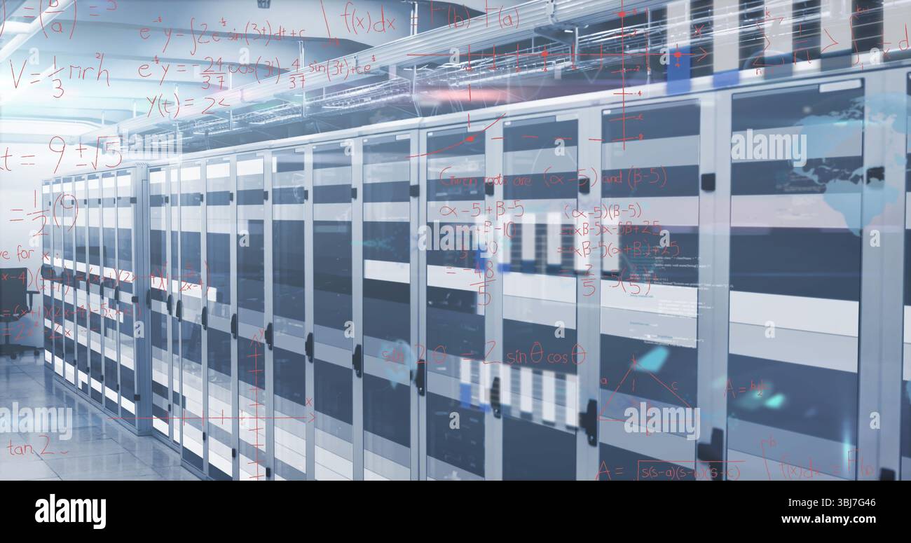 Displaying rack servers in data center corridor, showing glass doors, cable trays, cooling tiles ...