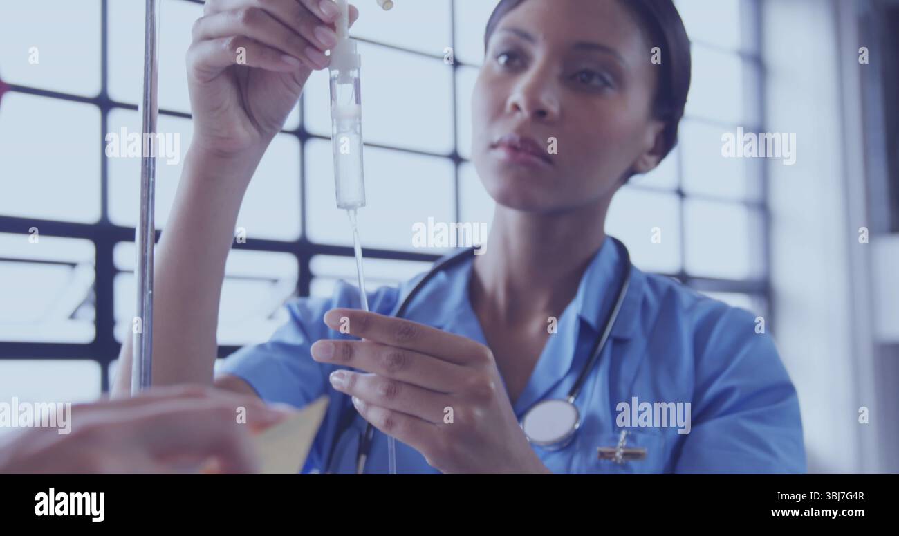 Intravenous drip adjusting in light hi-res stock photography and images ...