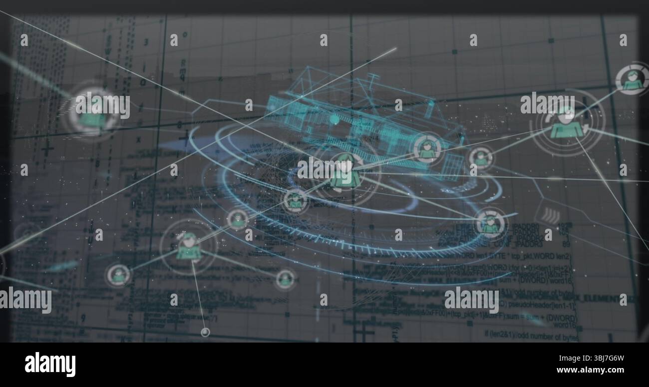 Projecting holographic network visual over digital workspace with ...