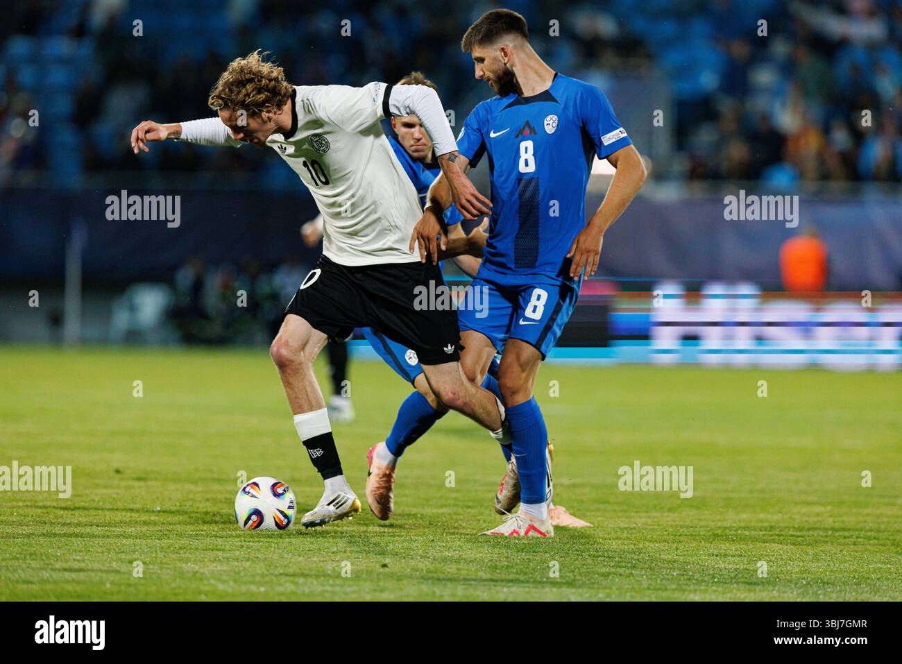 Nick Woltemade and Adrian Zeljkovic seen during UEFA Euro U-21 2025 ...