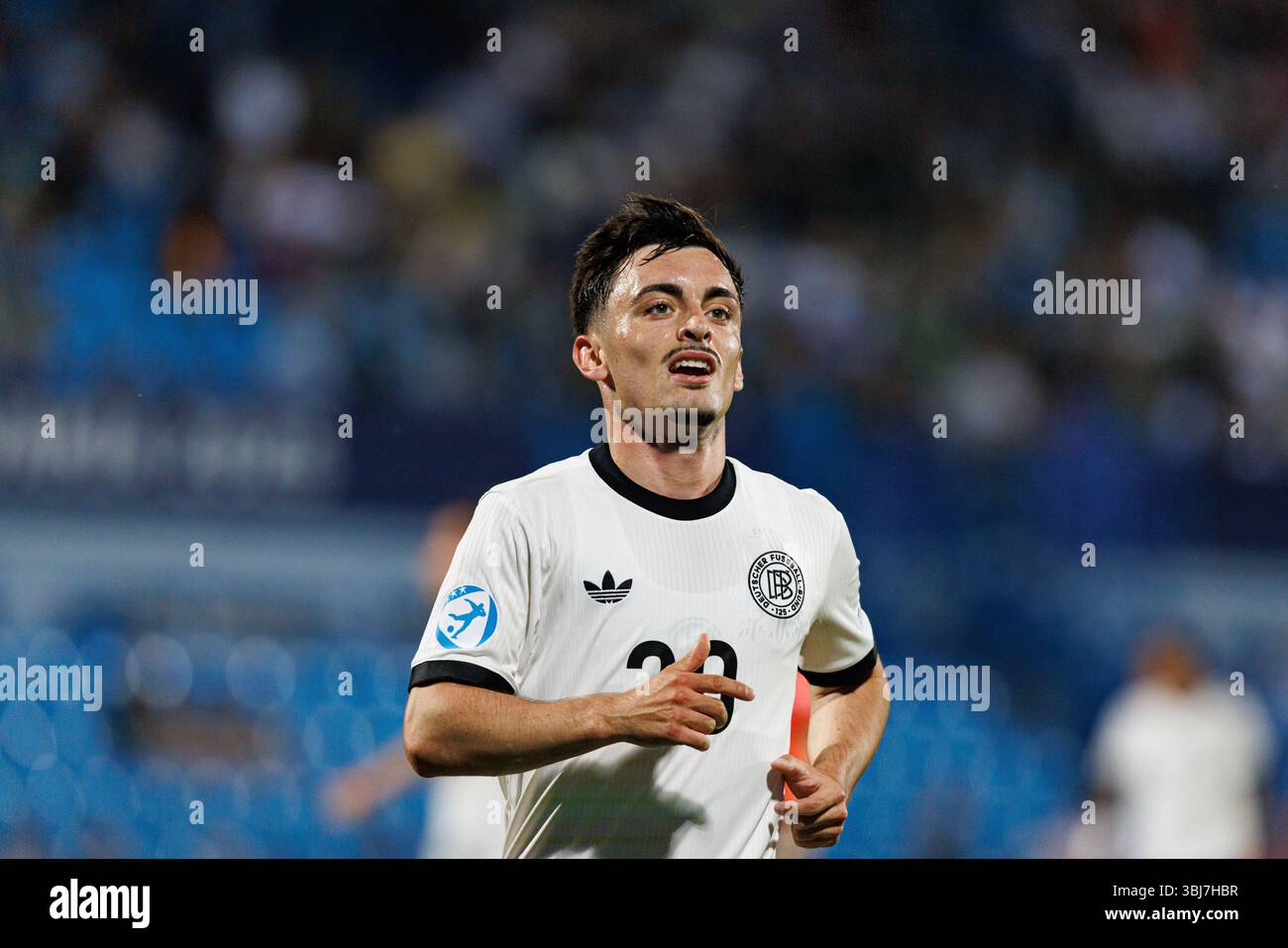 Paul Nebel seen during UEFA Euro U-21 2025 game between national teams ...