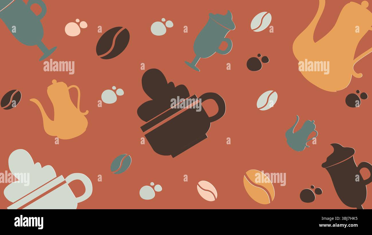 Retro Coffee Pots and Mugs Background Stock Vector Image & Art - Alamy