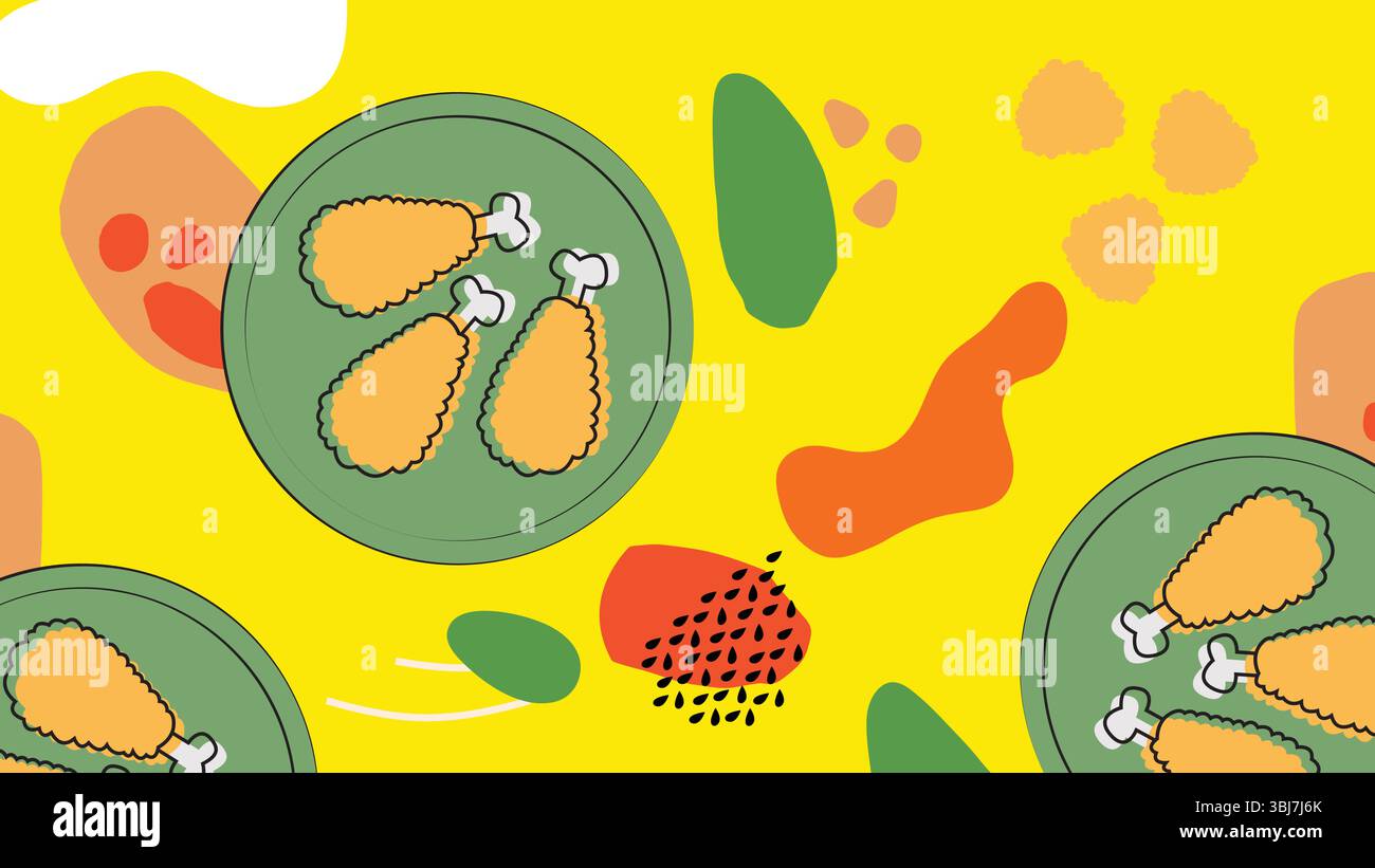 Chicken Bucket Combo Background Stock Vector Image & Art - Alamy