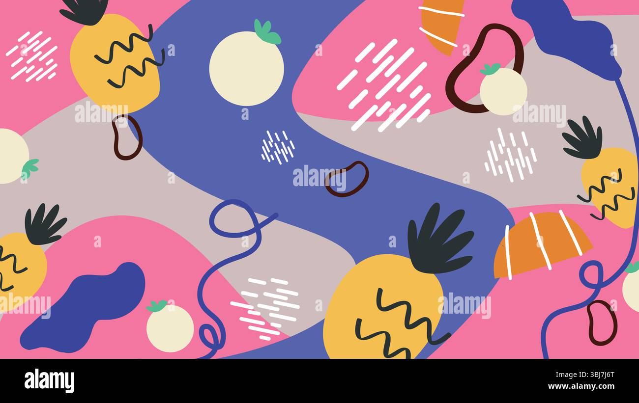 Playful pineapple Stock Vector Images - Alamy