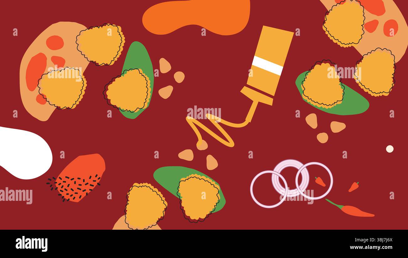 Chicken and Fries Fast Food Background Stock Vector Image & Art - Alamy