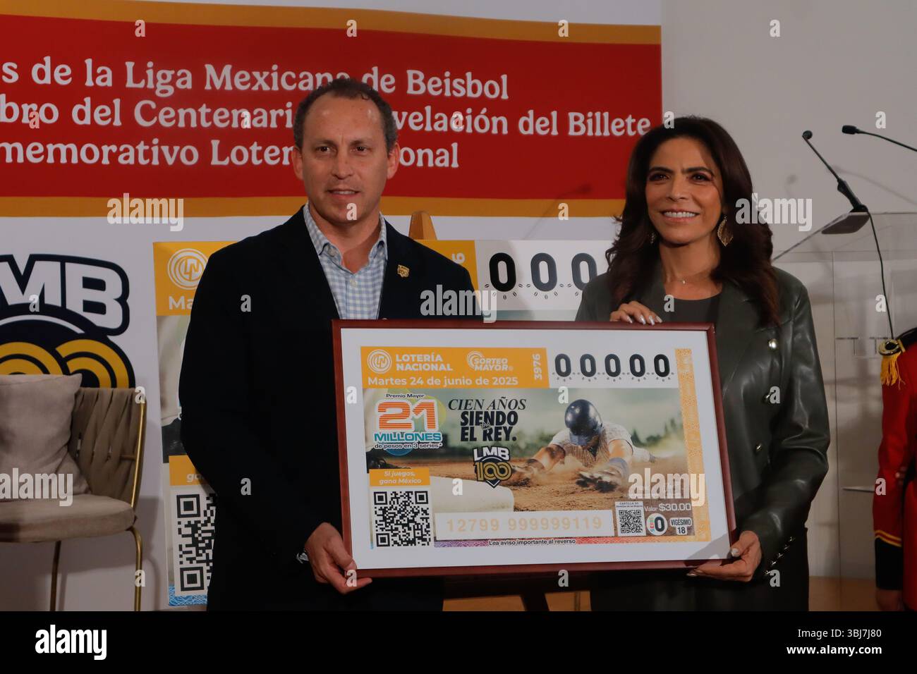 Mexico City, Mexico. 12th June, 2025. Olivia Salomón, director of the Mexican National Lottery ...