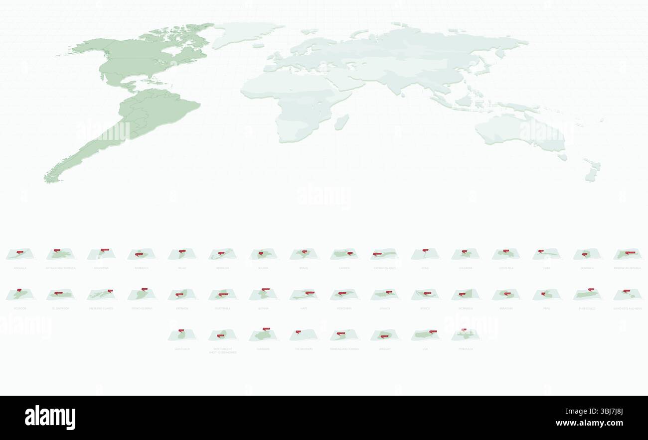 Curved Paper Style Maps of America with Capital Cities. Vector ...
